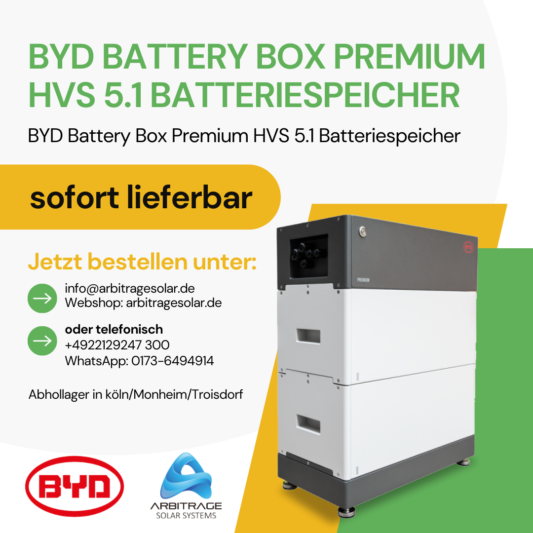 BYD HVS 5.1 - BYD Battery-Box: Energiespeichersystem - ARBITRAGE SOLAR ...