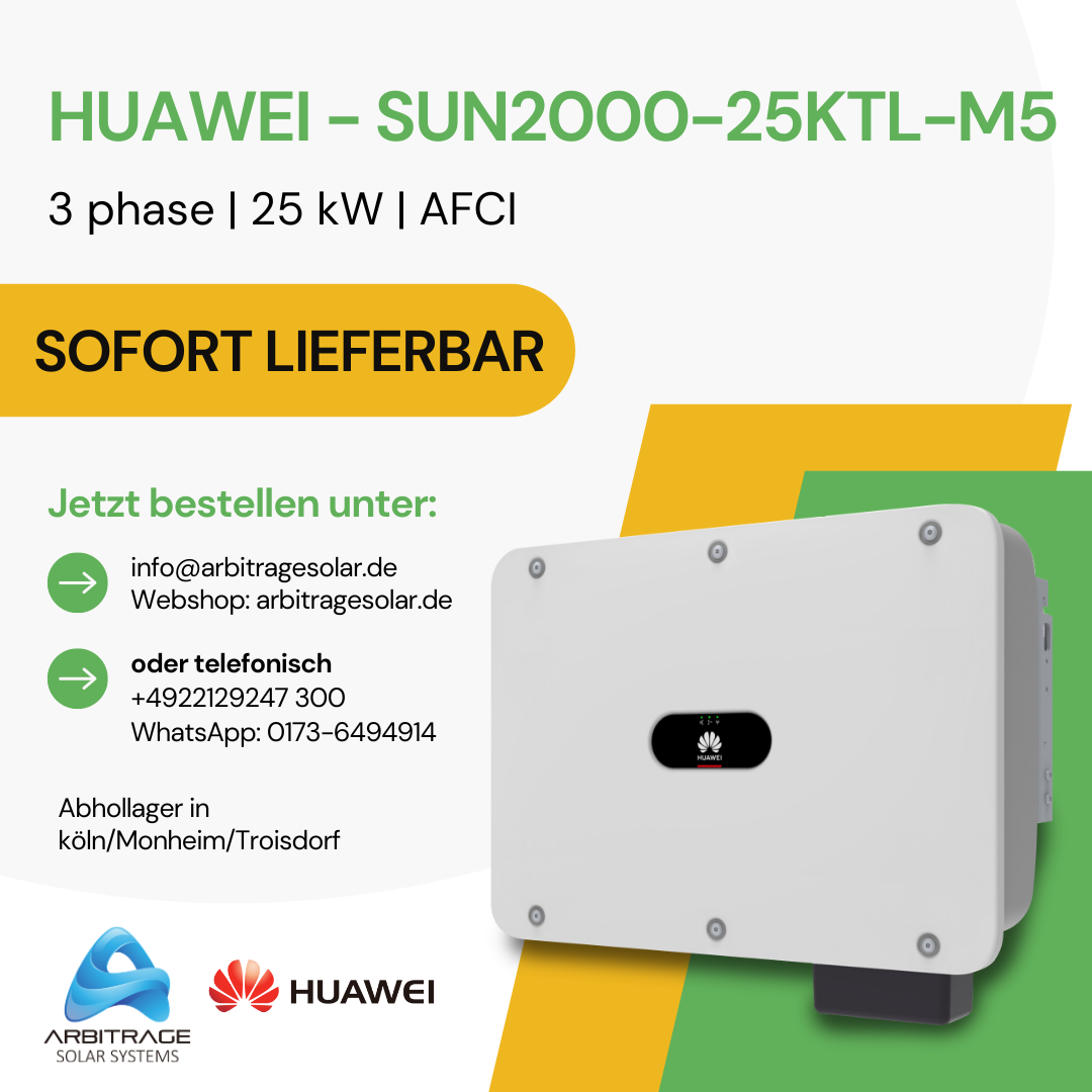 HUAWEI SUN2000-25K-MB0 Hybrid Wechselrichter 25 kW Review - ARBITRAGE ...