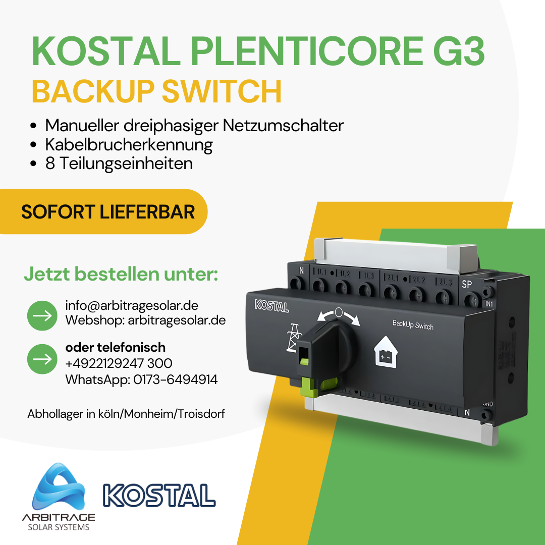 Kostal PLENTICORE G3 BackUp Switch Review: Analyse - ARBITRAGE SOLAR ...