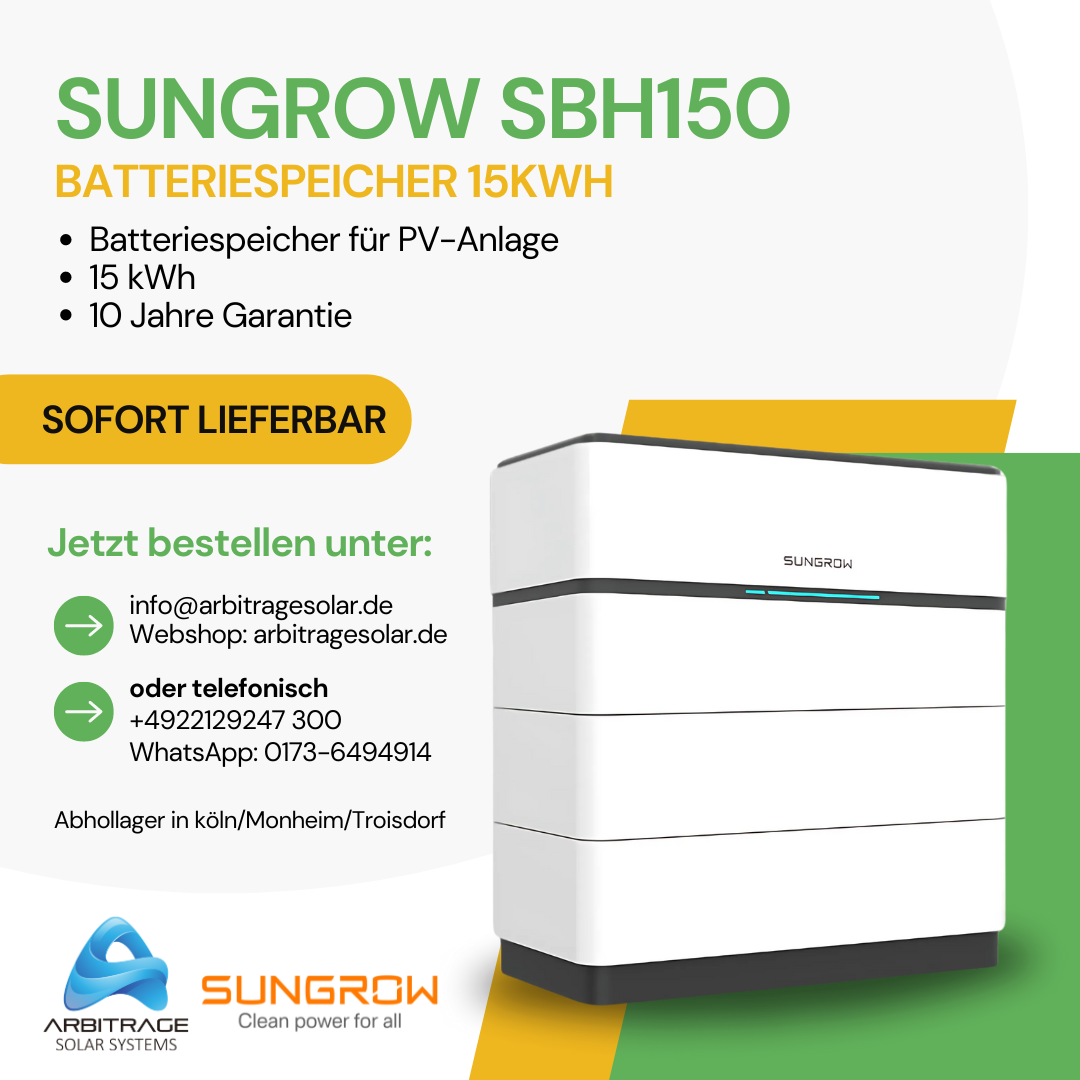Sungrow SBH150 Batteriespeicher 15kWh Review - ARBITRAGE SOLAR SYSTEMS
